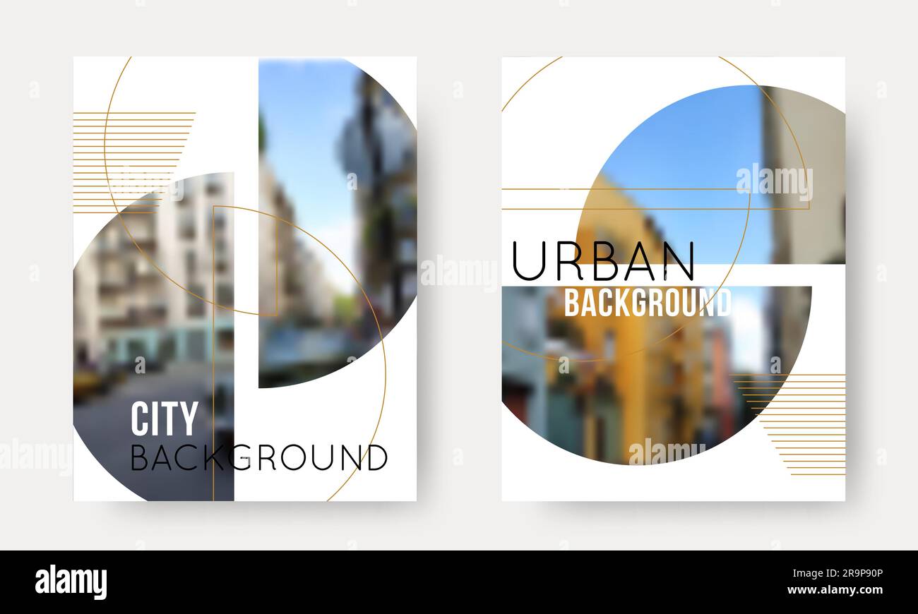 Vector Set of Blurred Urban Backgrounds. Collection of City unfocused ...