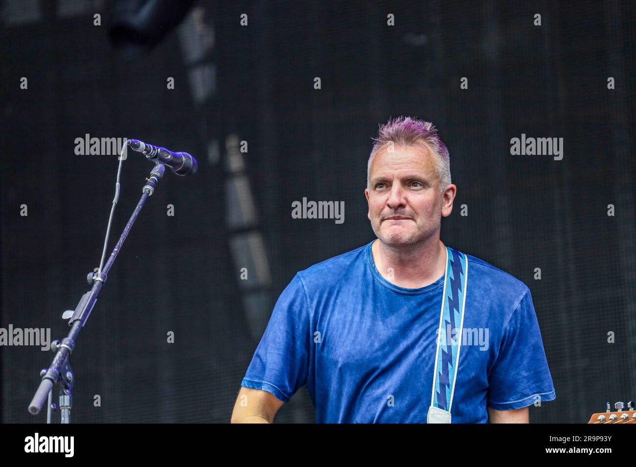 Joe Sumner performing live on stage at Bedford Park in a concert to ...