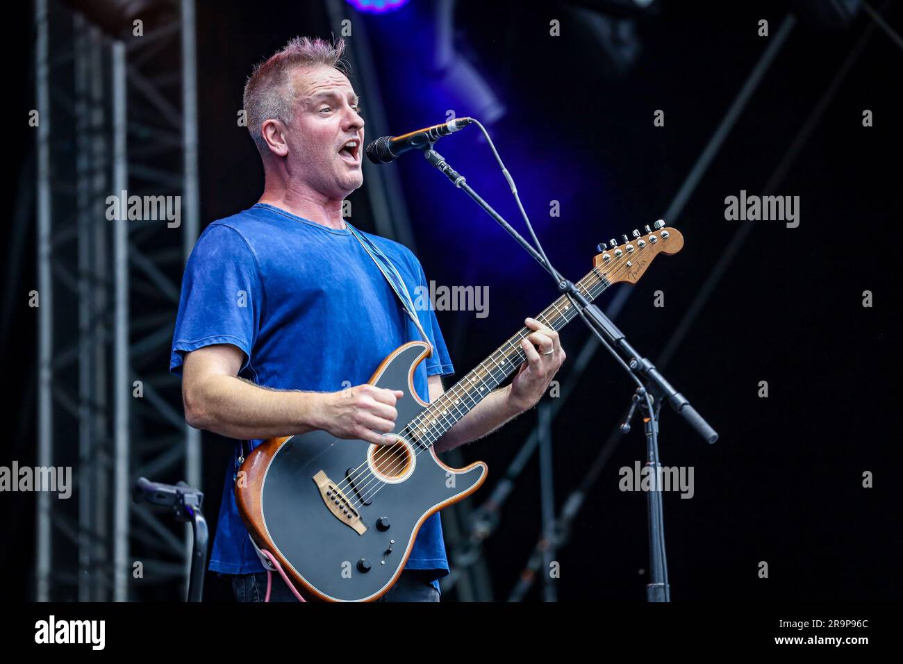 Joe Sumner performing live on stage at Bedford Park in a concert to ...
