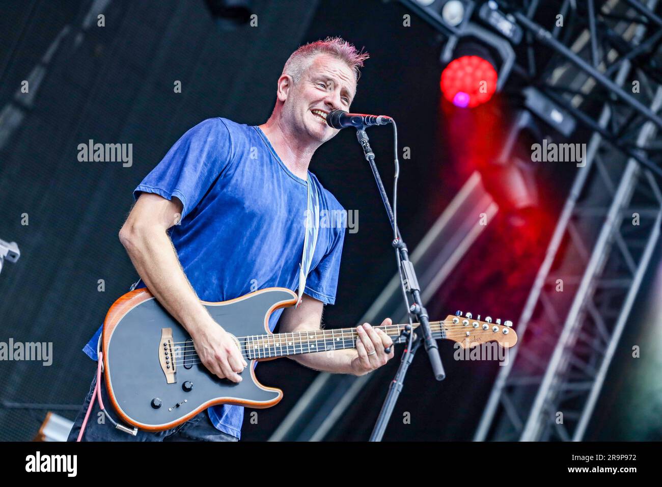 Joe Sumner performing live on stage at Bedford Park in a concert to ...