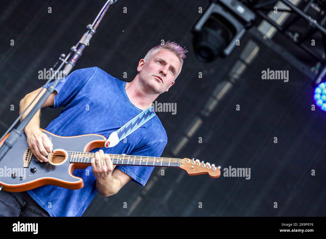 Joe Sumner performing live on stage at Bedford Park in a concert to ...