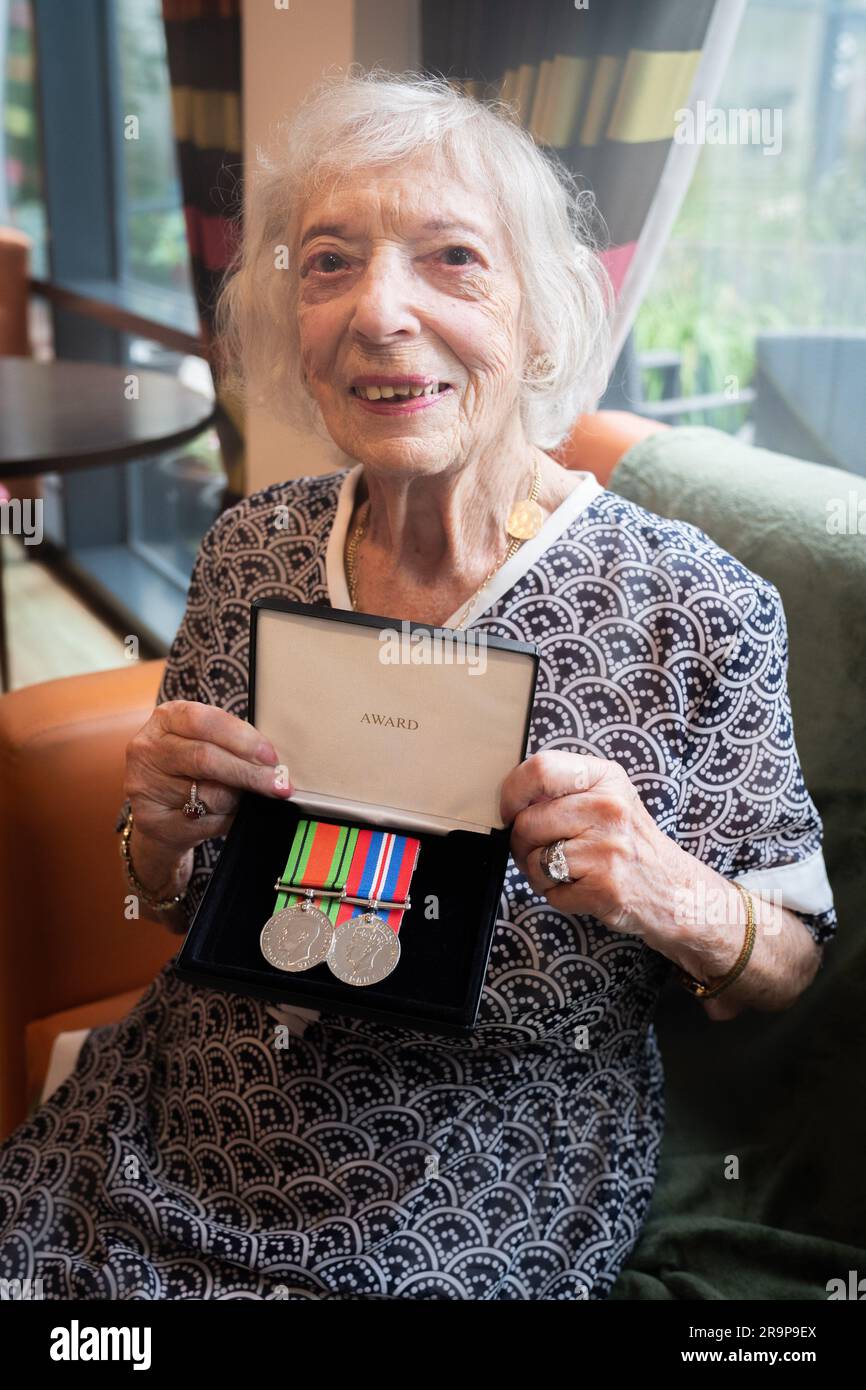 As she celebrates her 100th birthday hi-res stock photography and ...