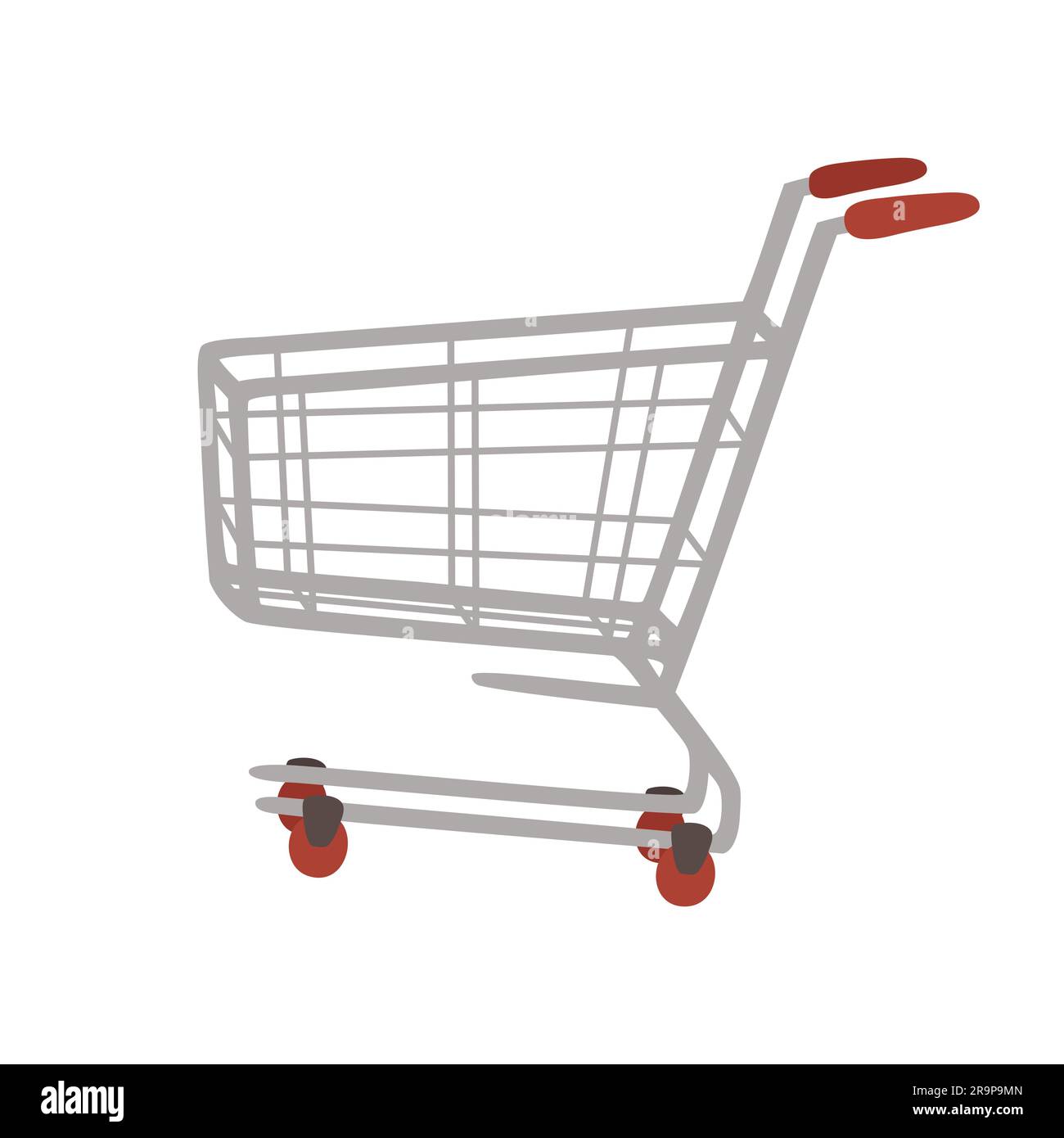 Vector illustration of grocery shopping cart isolated on white ...