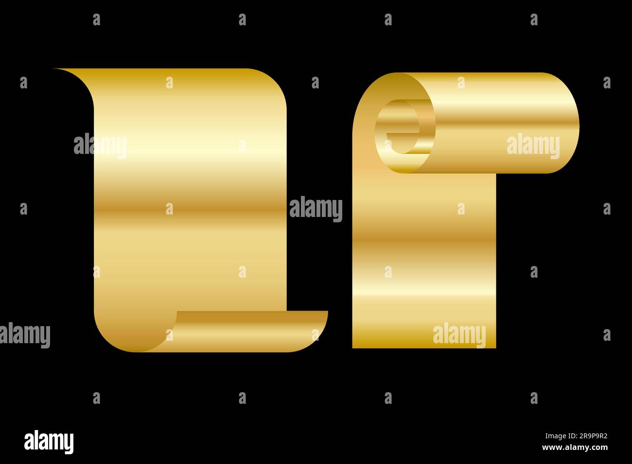 Realistic Papyrus scroll mockup, parchment paper with old texture ...