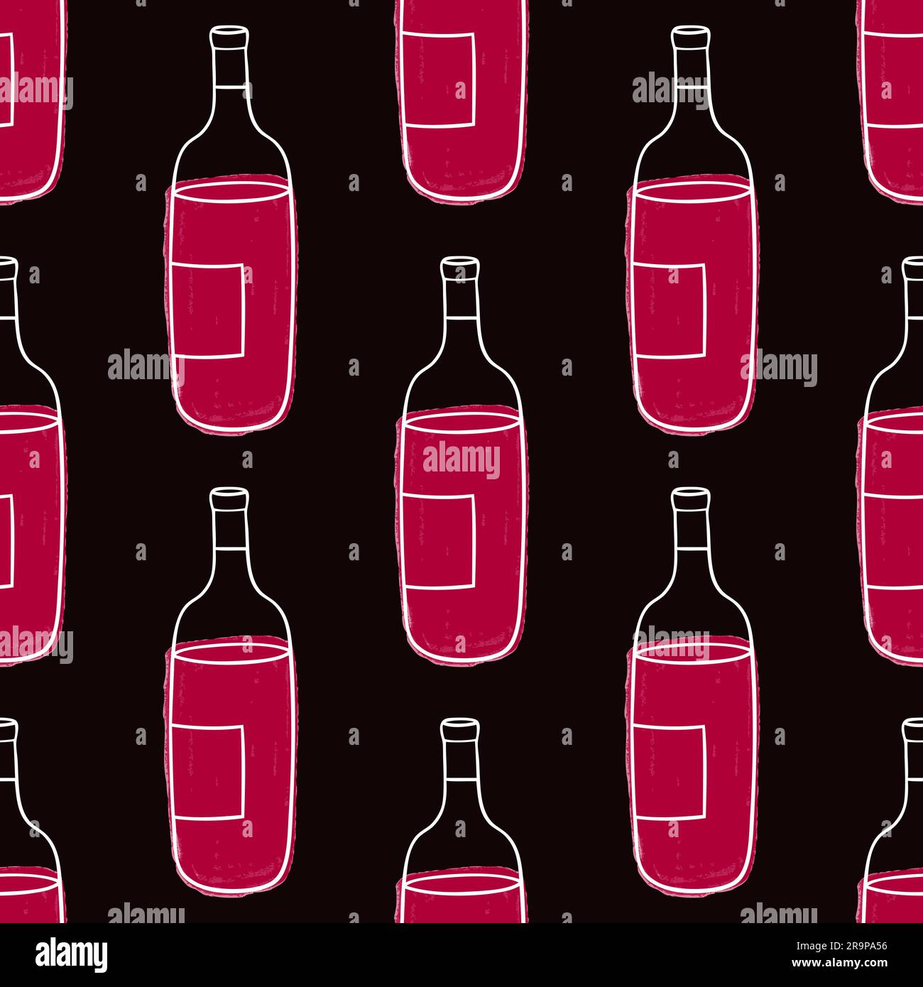 Vector seamless pattern with Wine bottles. Background for café, bar or ...