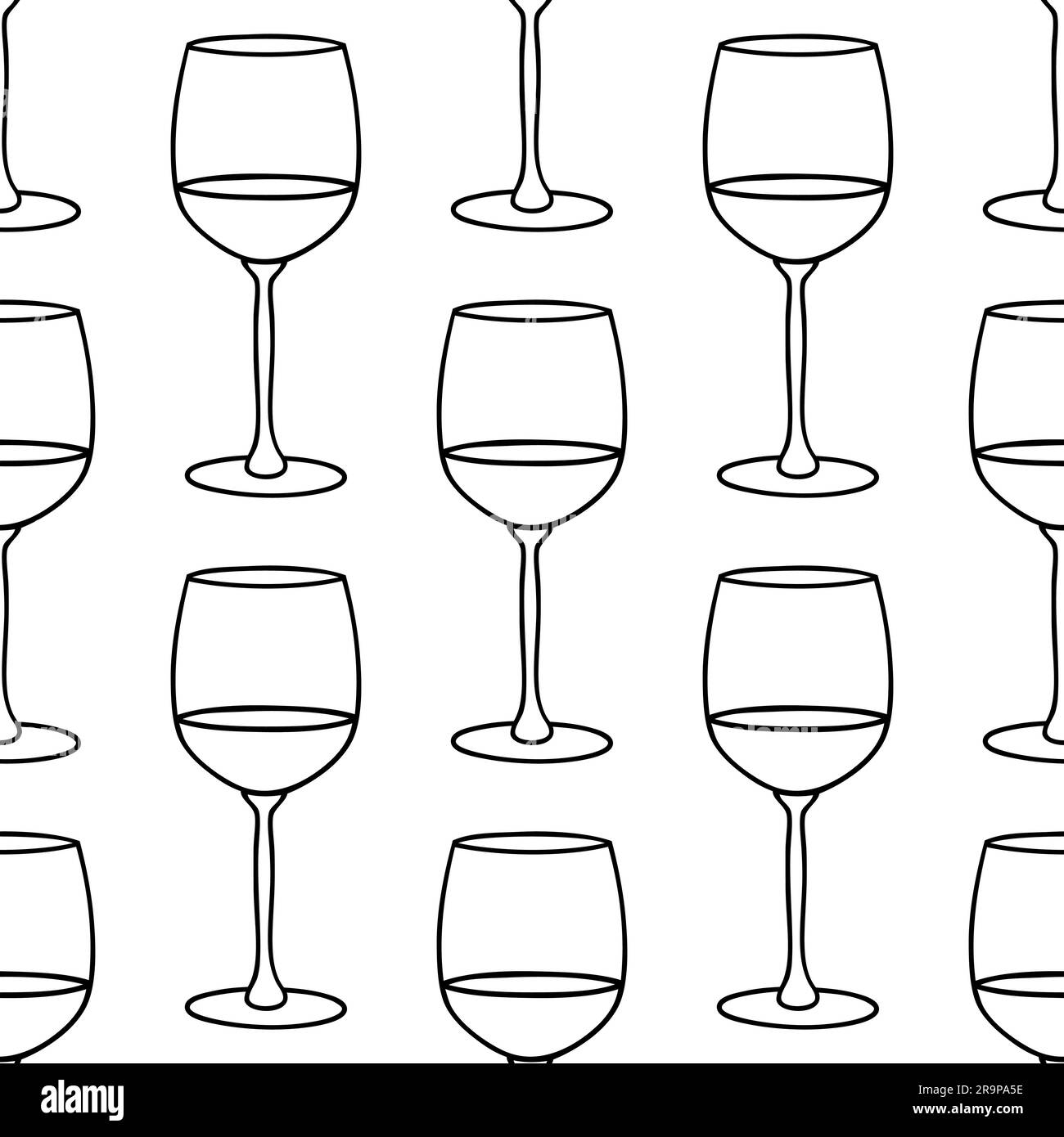 Vector seamless pattern with Wine glasses. Background for café, bar or ...