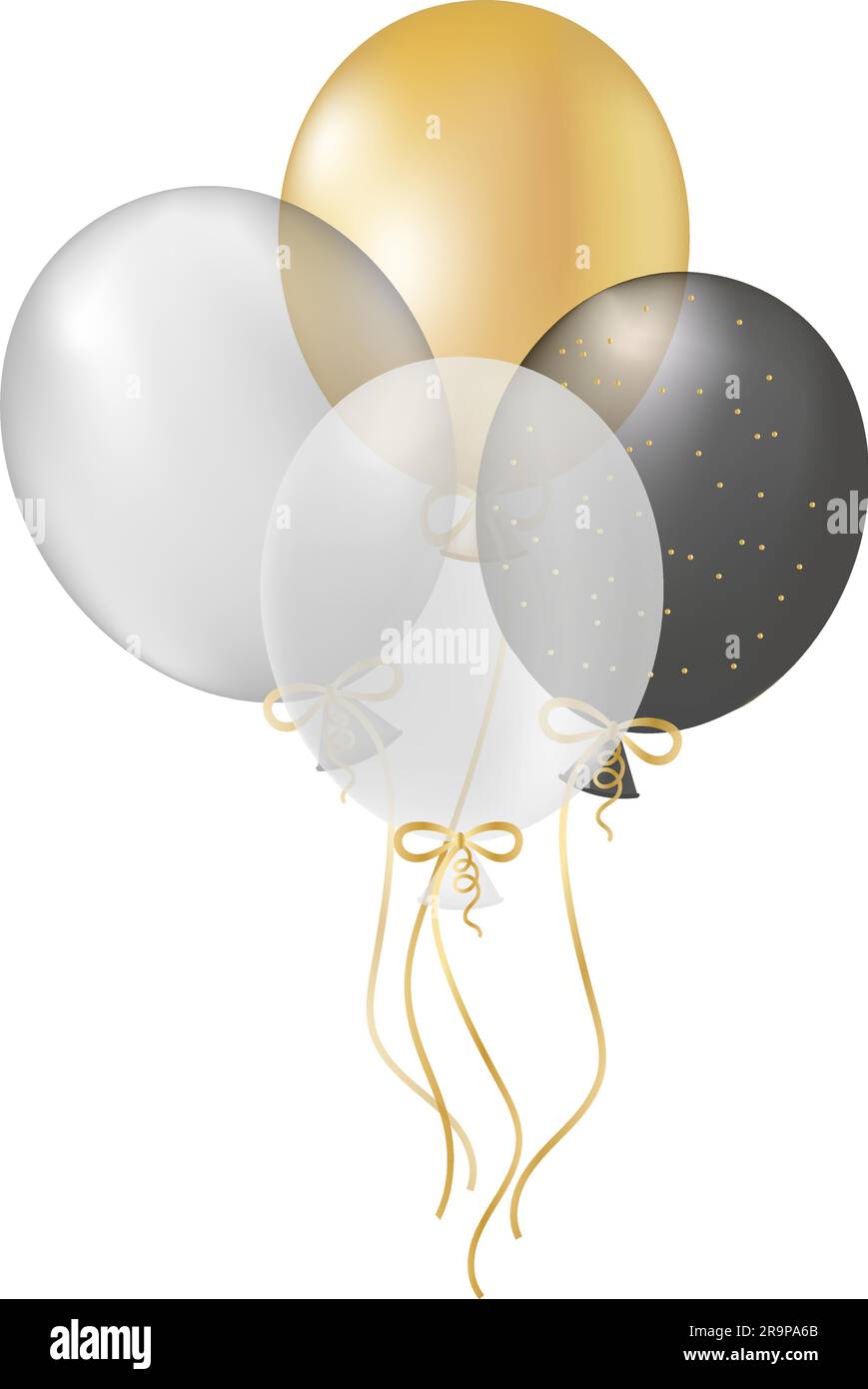 Gold silver balloons on Stock Vector Images - Alamy