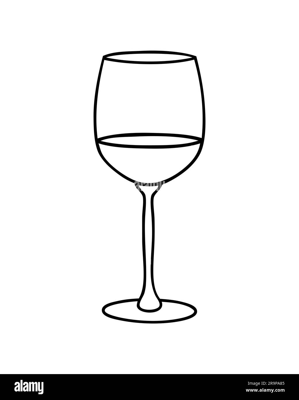 Vector illustration of wine glass isolated on white background. Icon ...
