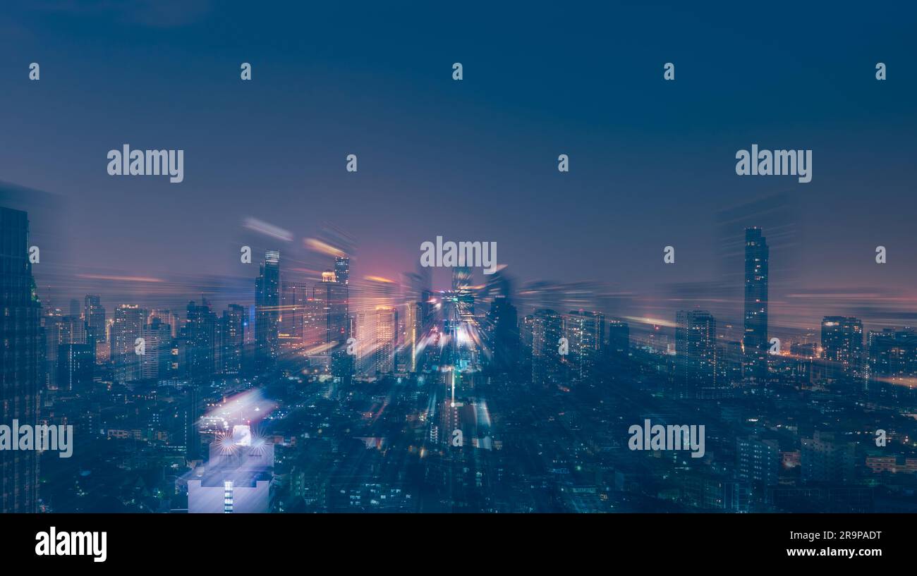 Cityscape of modern building at night background. Modern architecture ...
