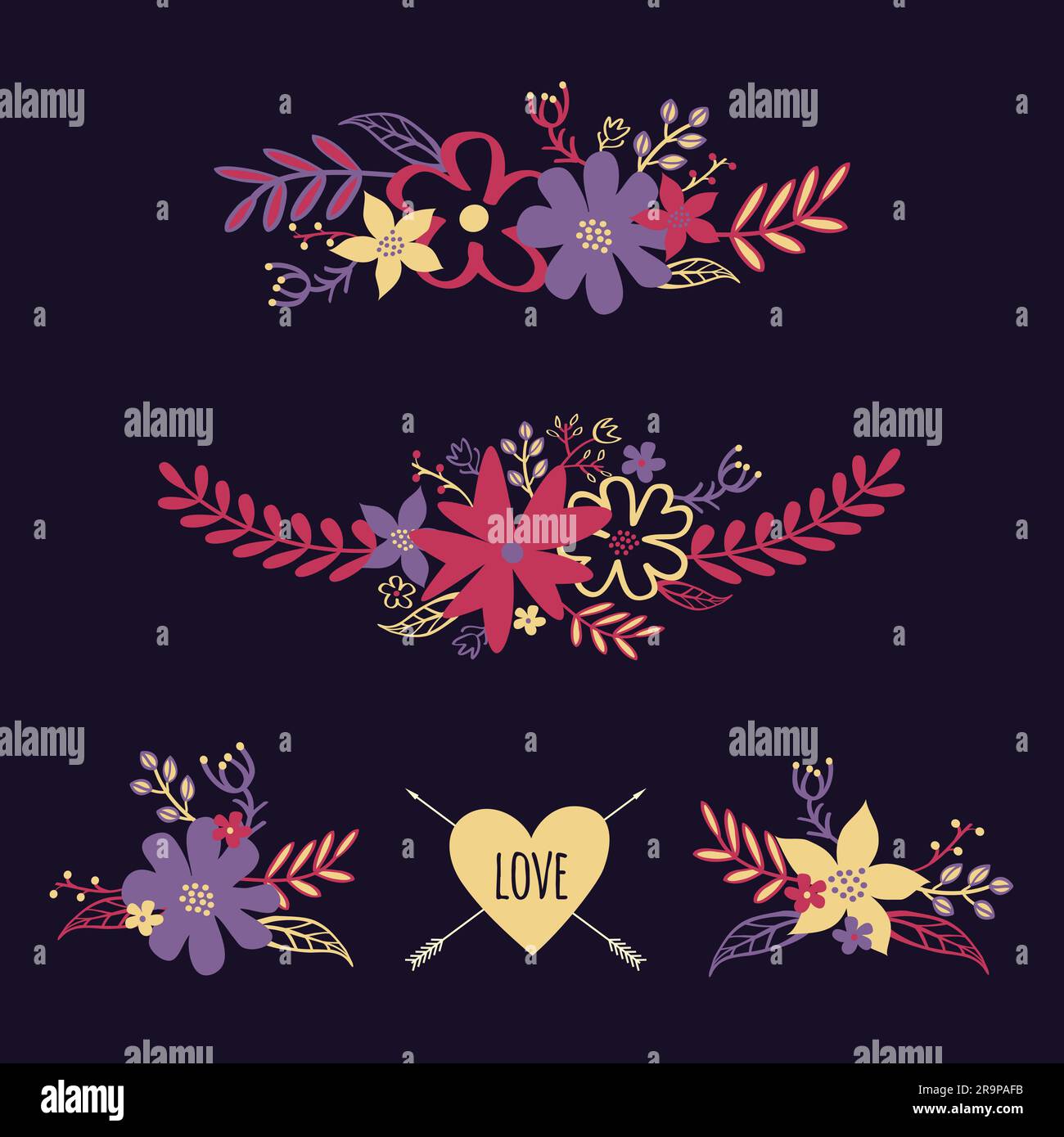 Bouquets vector vectors hi-res stock photography and images - Alamy