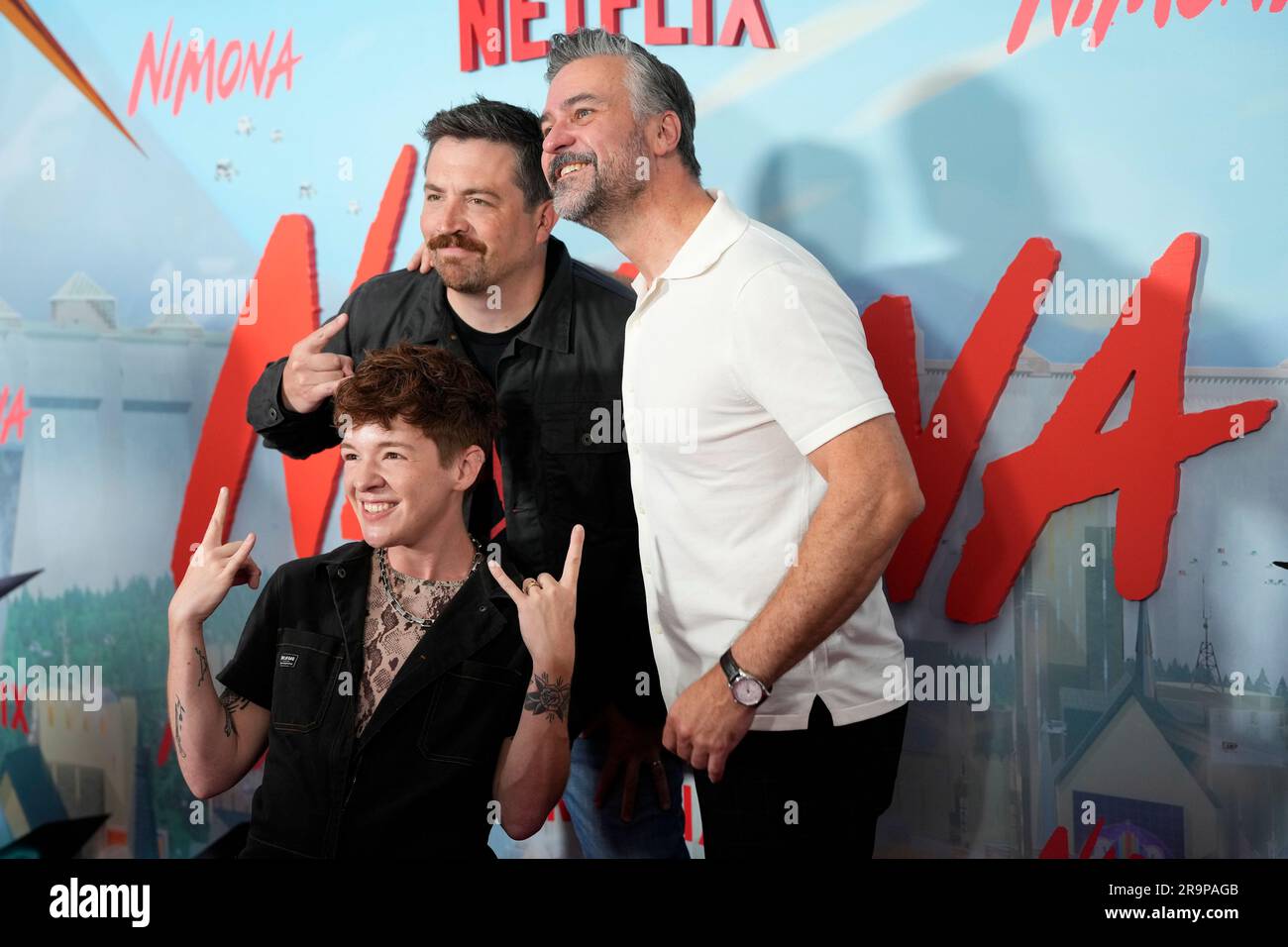 ND Stevenson, left, Nick Bruno and Troy Quane attend a screening of ...