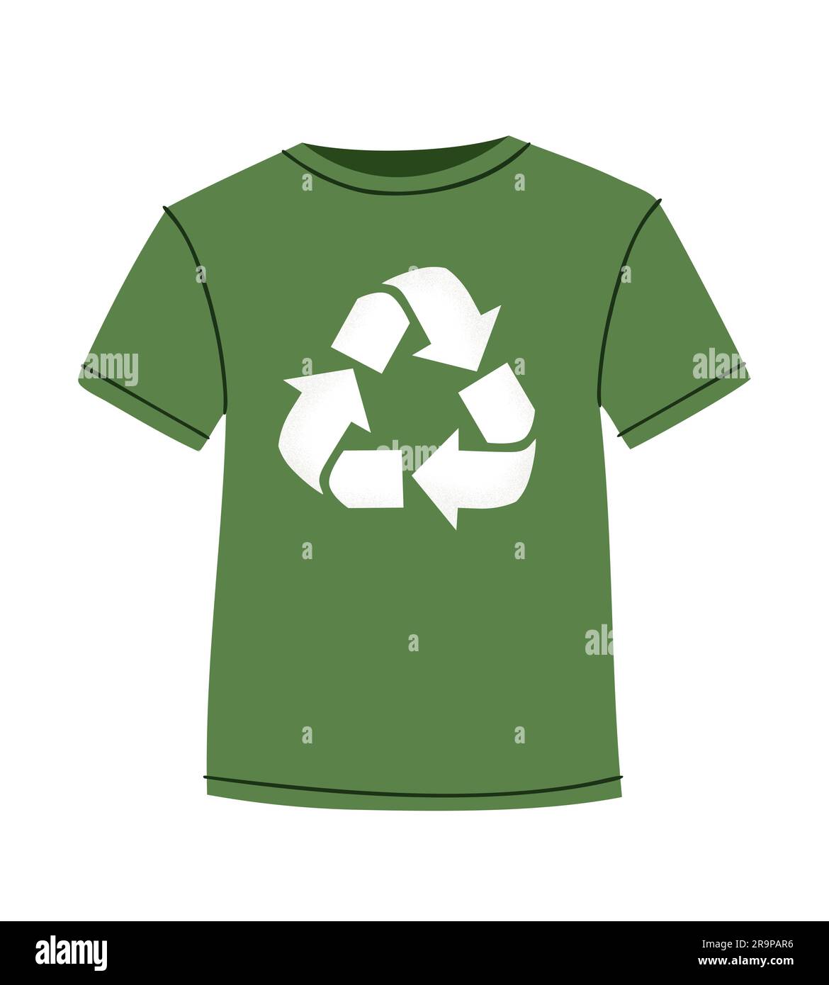Vector illustration of green recycling t-shirt with recycle symbol ...