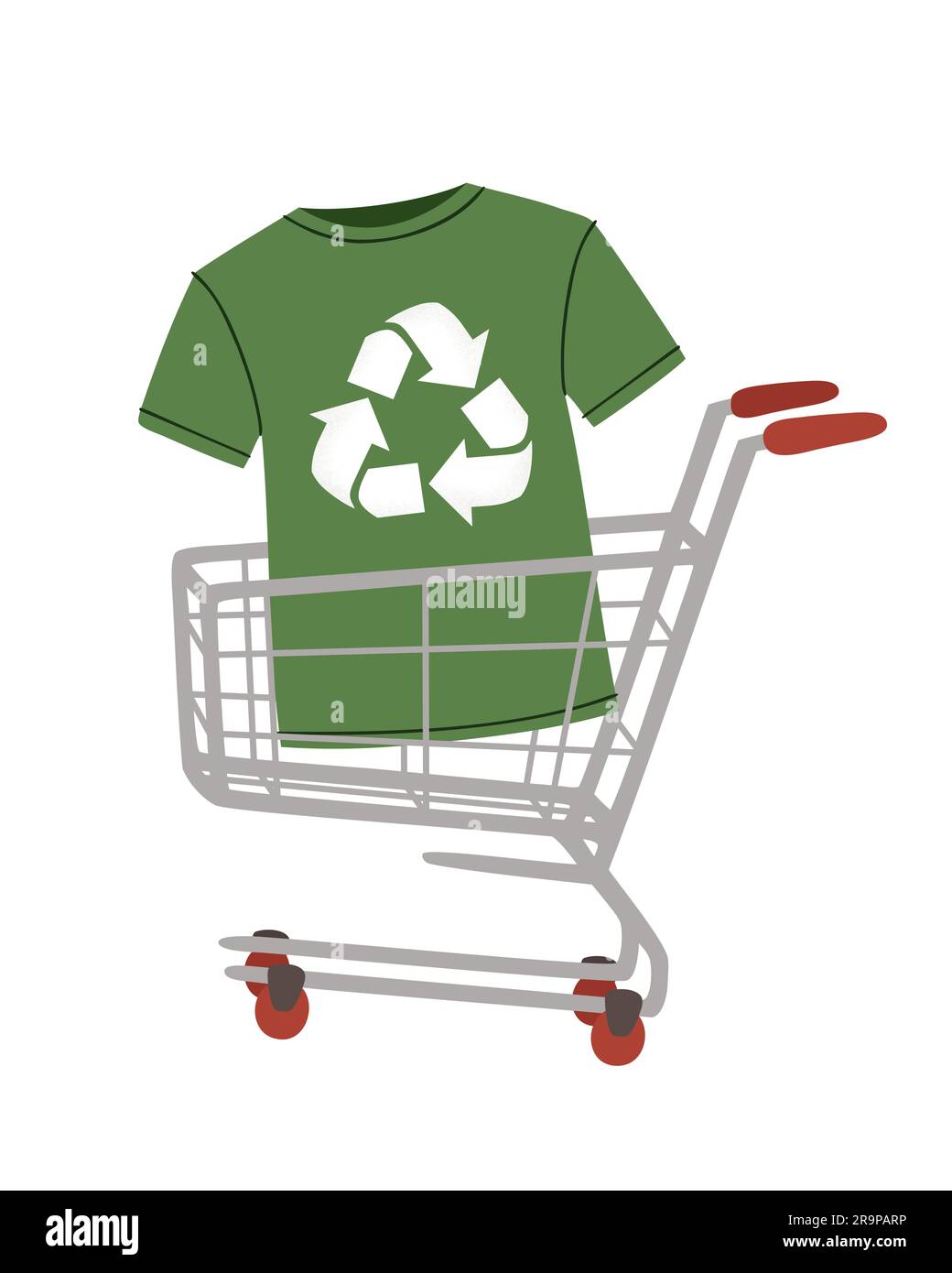 Vector illustration of green recycling t-shirt with recycle symbol in ...