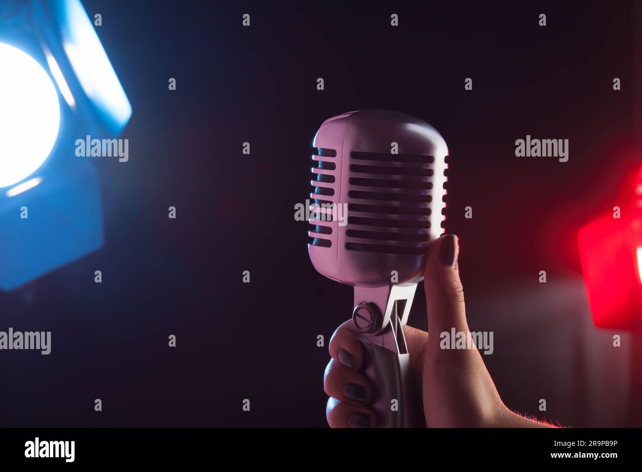audio microphone retro style Stock Photo - Alamy