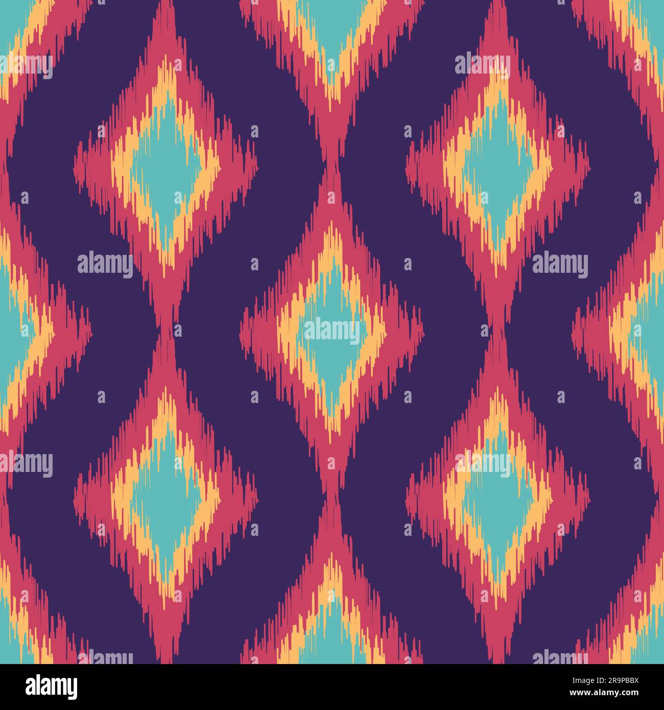 Vector colorful seamless ikat ethnic pattern Stock Vector Image & Art ...