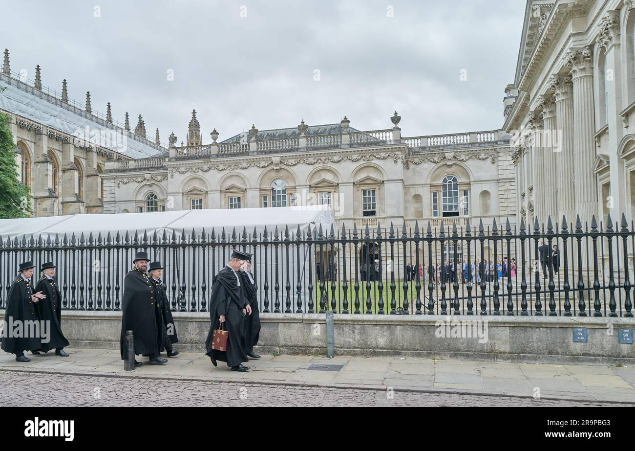 University officials on their way to Senate House, University of ...