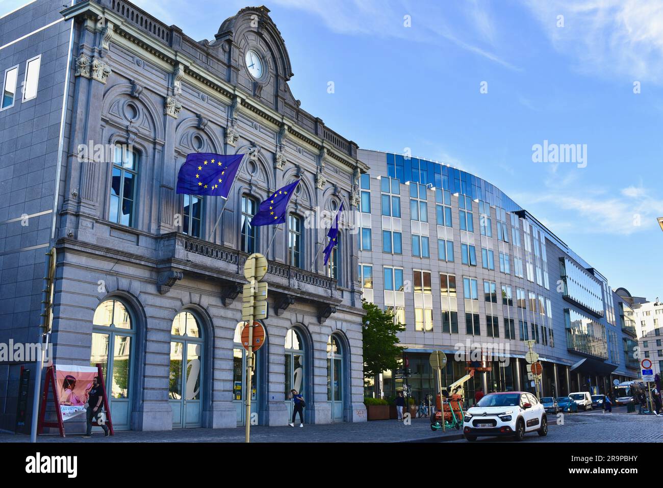 European Parliament Infopoint Place du Luxembourg Stock Photo - Alamy