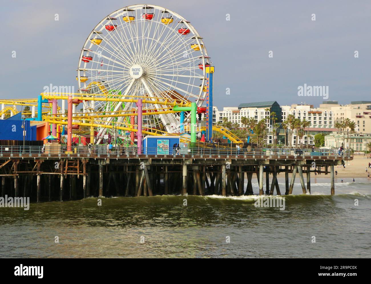 Santa Monica West Coaster roller coaster and Pacific Wheel big wheel ...