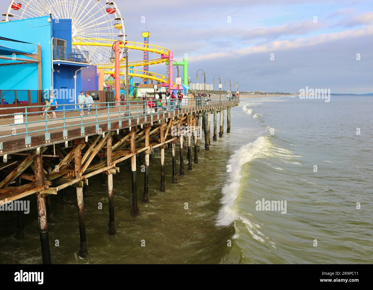 Santa Monica West Coaster roller coaster and Pacific Wheel big wheel ...