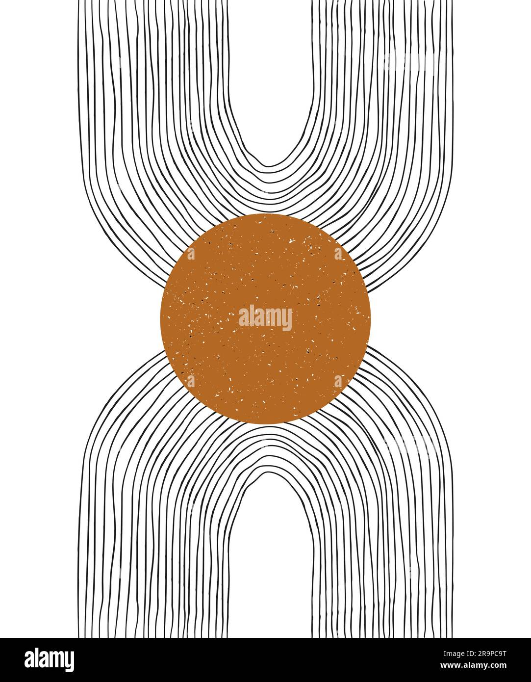 Vector contemporary illustration with aesthetic hand drawn abstract shapes and geometric ...