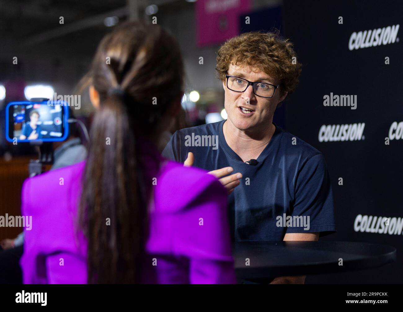Toronto, Canada. 27th June, 2023. Paddy Cosgrave (R), co-founder of Web ...