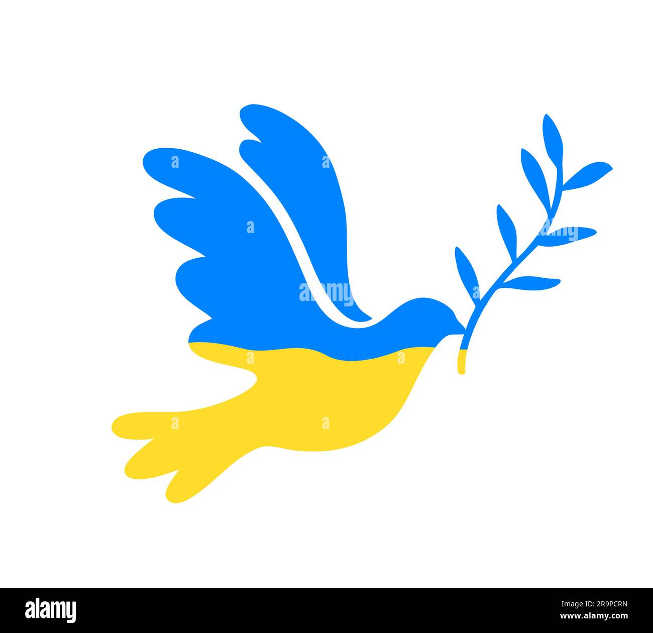 Vector illustration of Blue and Yellow flying bird dove as a symbol of ...