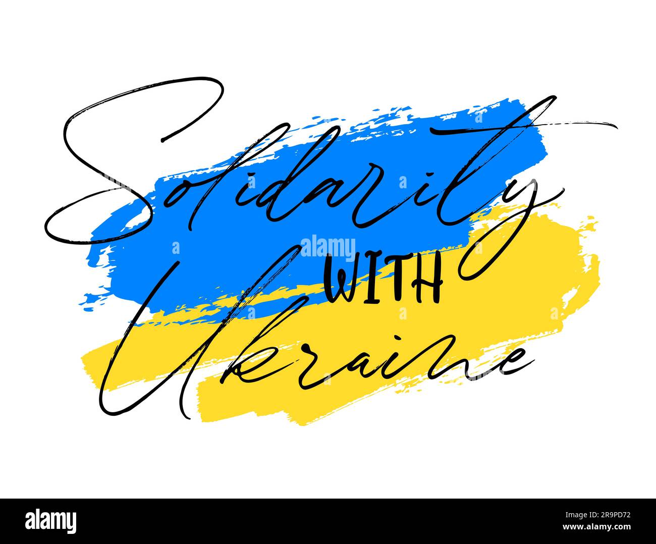 Vector illustration of Blue and Yellow Ukrainian flag with Solidarity ...