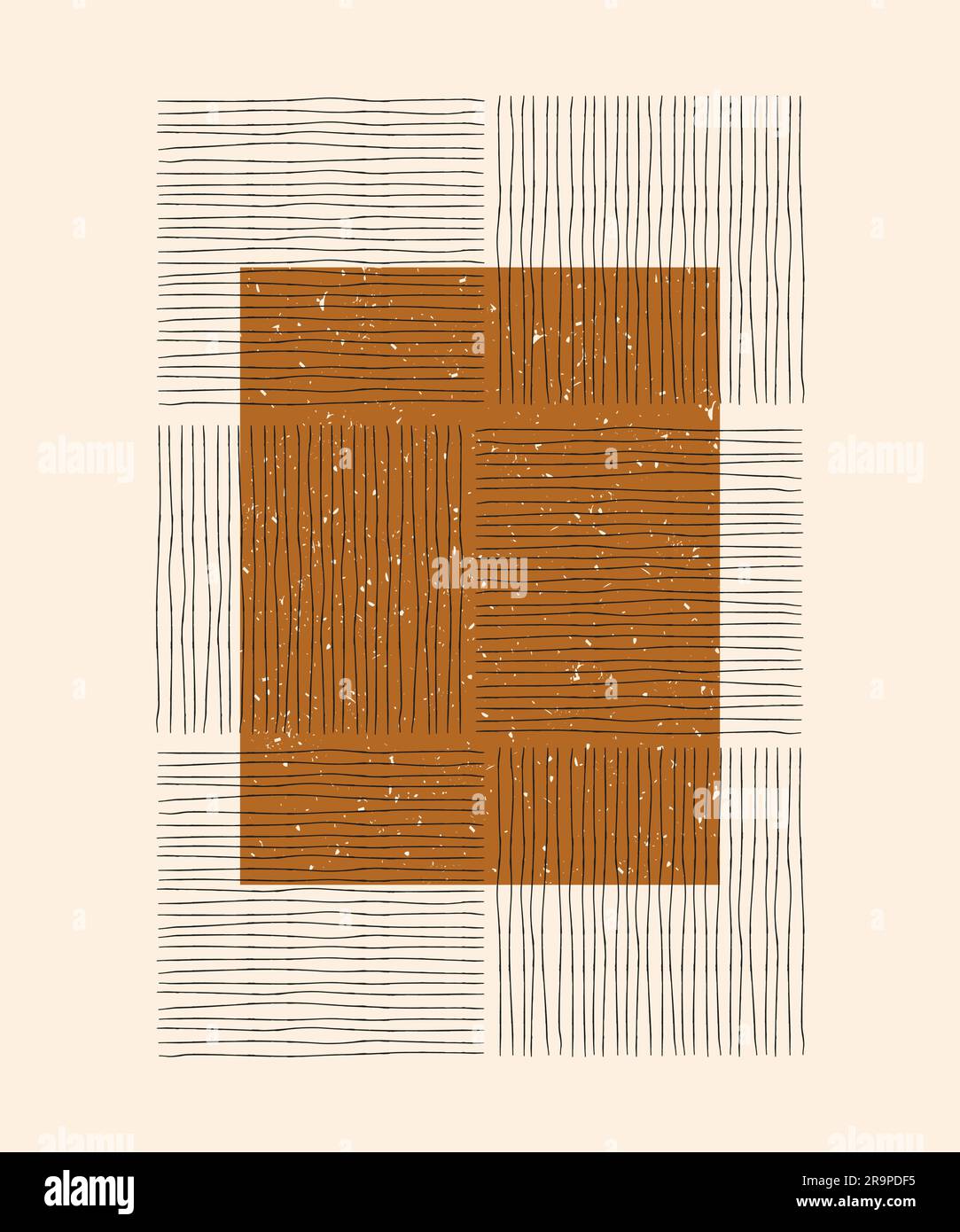 Vector contemporary illustration with aesthetic hand drawn abstract shapes and geometric ...