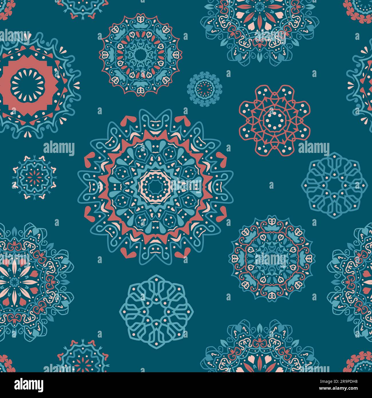 Seamless pattern round ornaments Stock Vector Images - Alamy