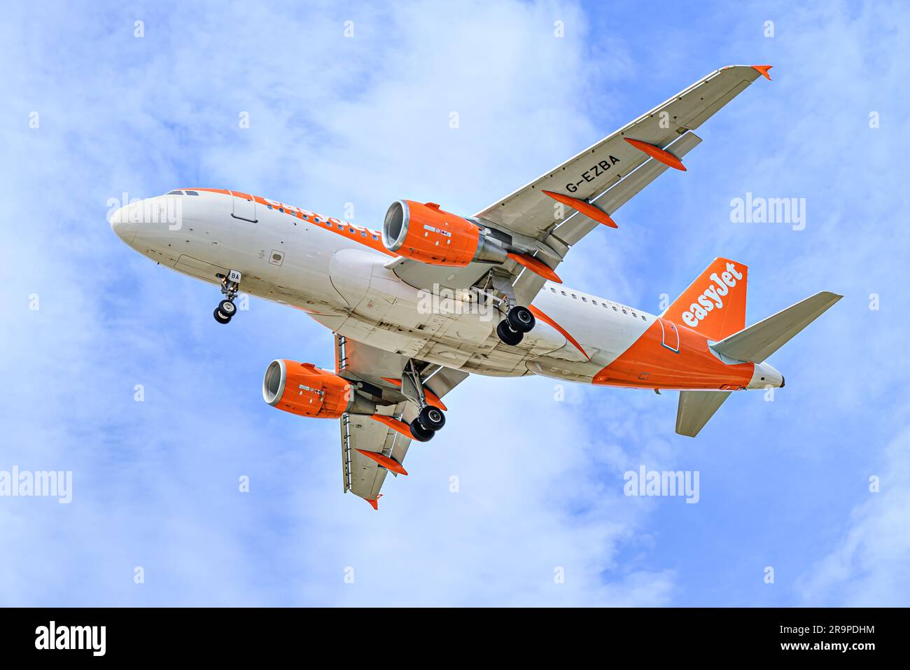 Barcelona, Spain; April 10, 2023: Airbus A319 plane of the Easyjet ...