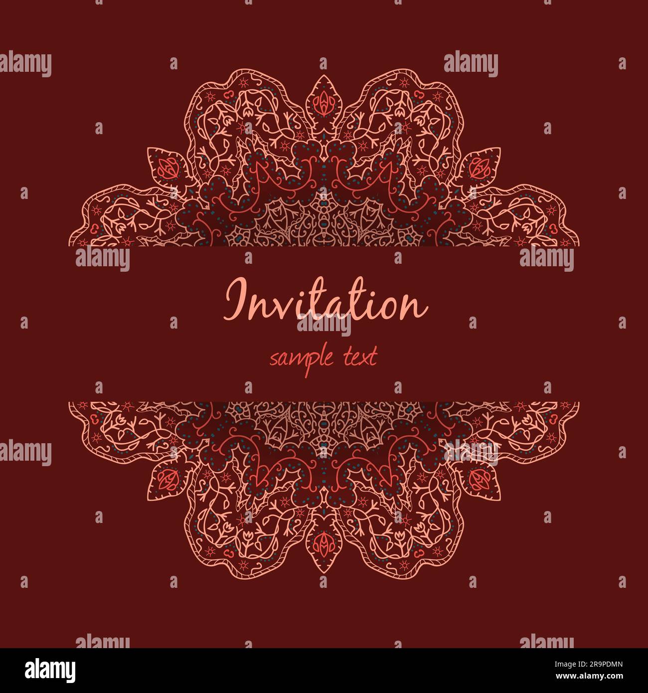 Vector colorful invitation with floral ornament Stock Vector Image ...