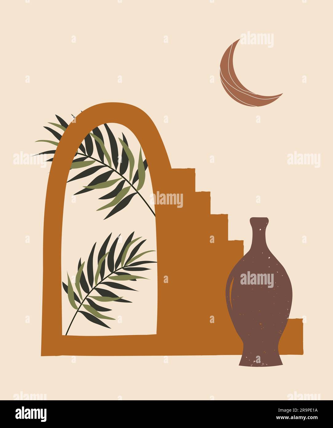 Vector contemporary composition with aesthetic hand drawn abstract ...