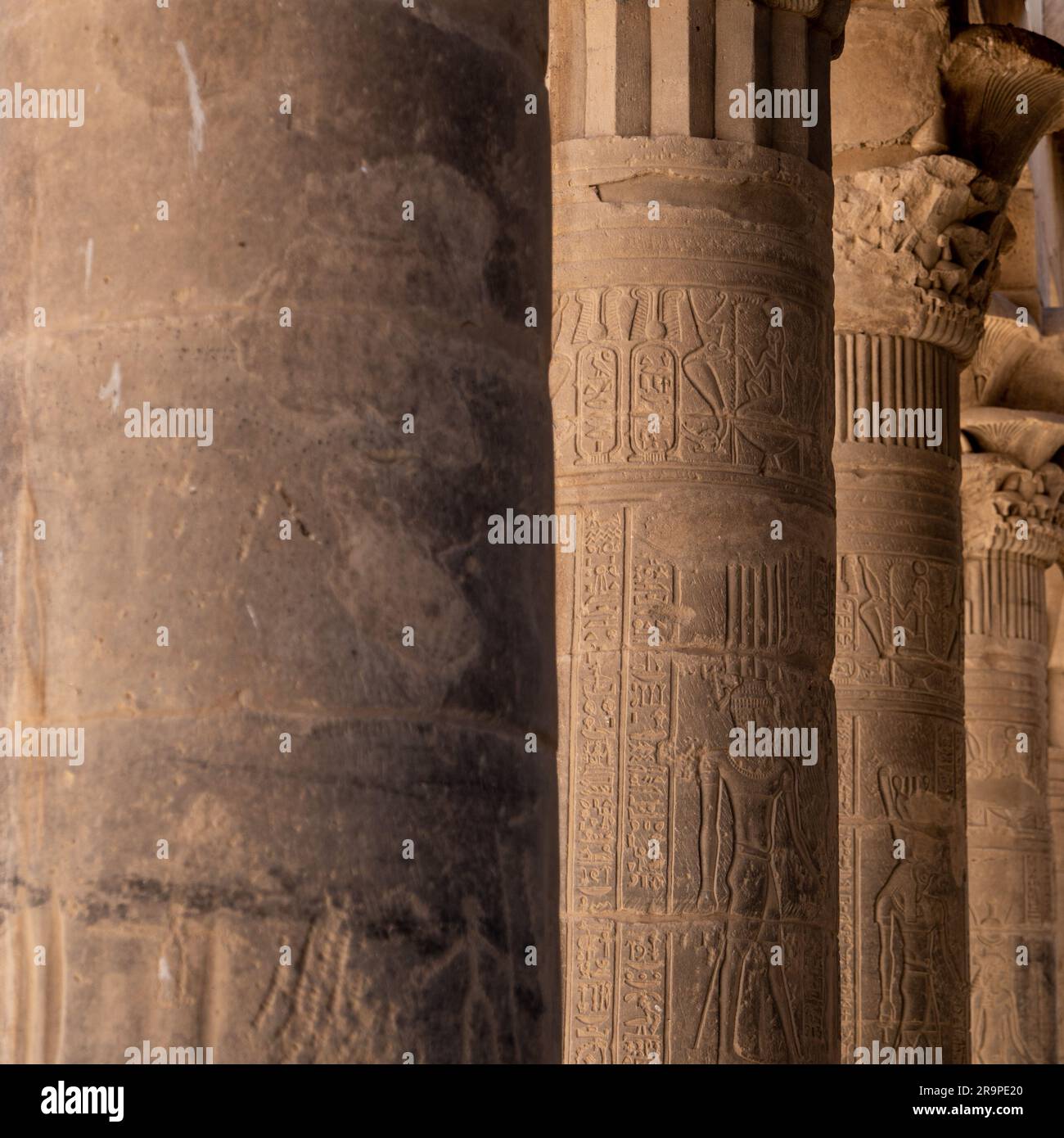 Hieroglyphics on Columns in an Egyptian Temple Stock Photo - Alamy
