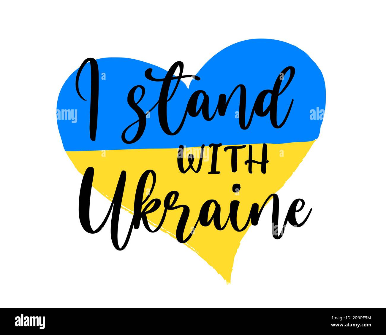 Vector illustration with Blue and Yellow love heart shape with I Stand ...