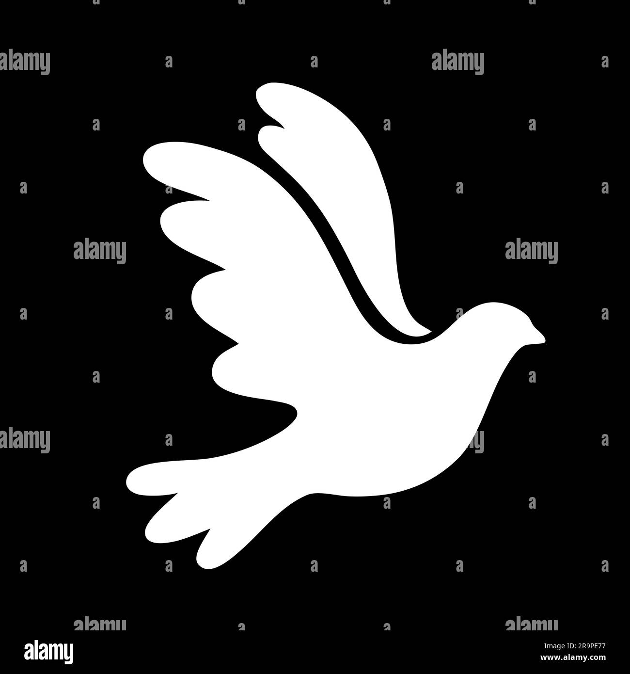 Vector illustration of white flying bird dove as a symbol of peace ...