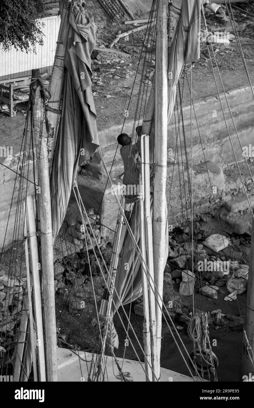 Man fishing on sailing boat Black and White Stock Photos & Images - Alamy