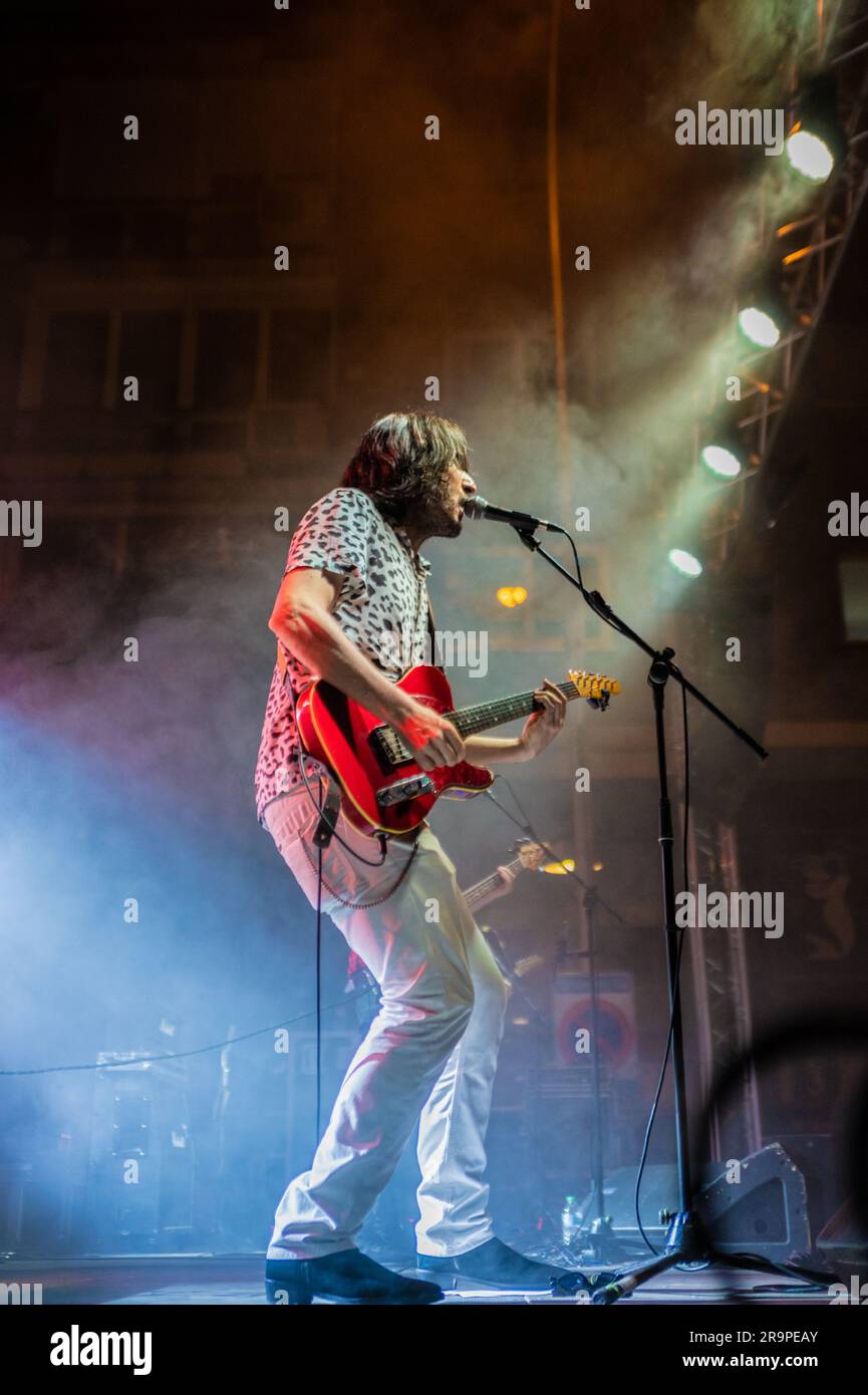 Madrid, Spain. June 23, 2023. Rock Music Performance with Electric ...