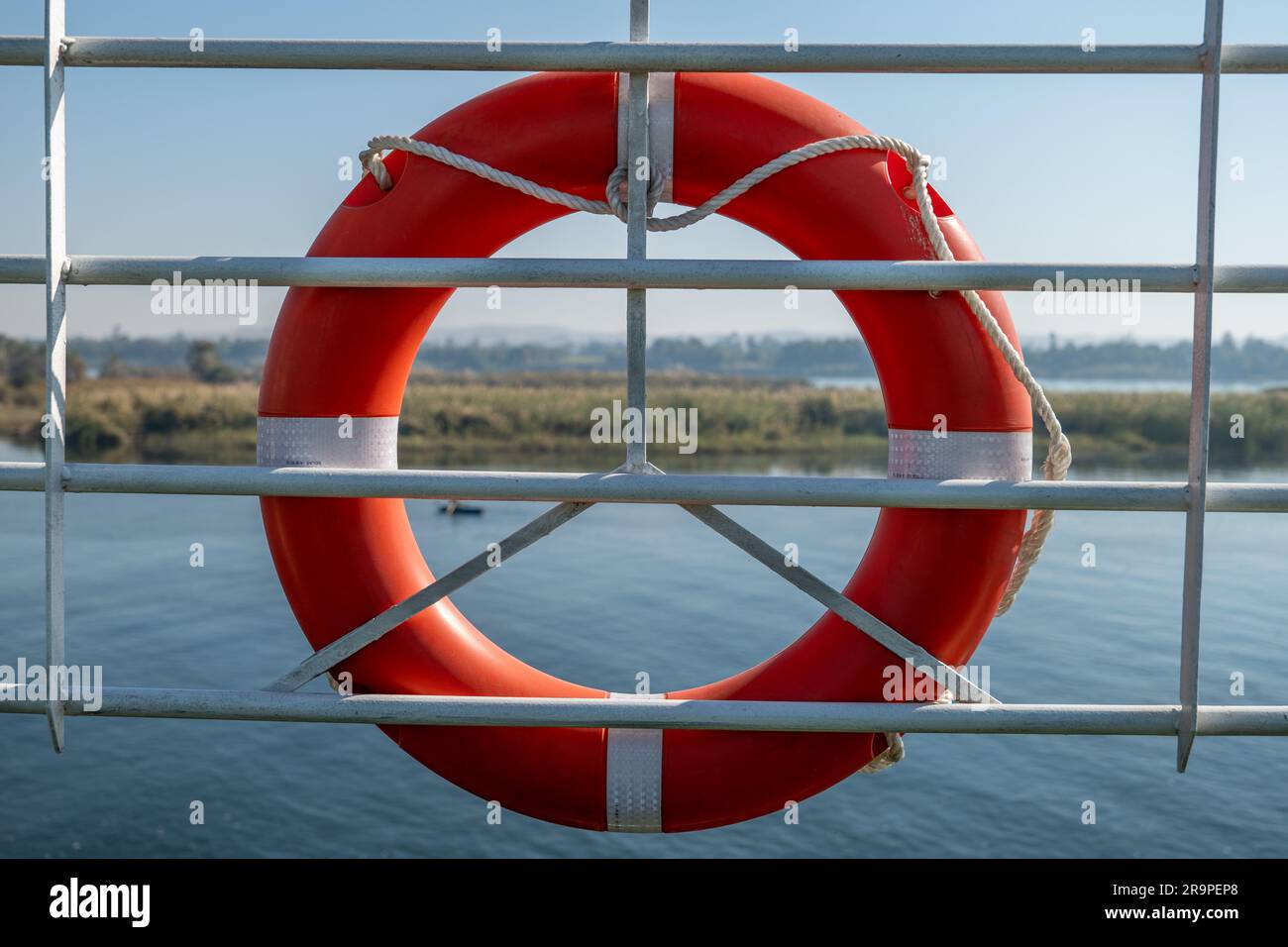 Life Preserver on a Cruise boat Stock Photo - Alamy