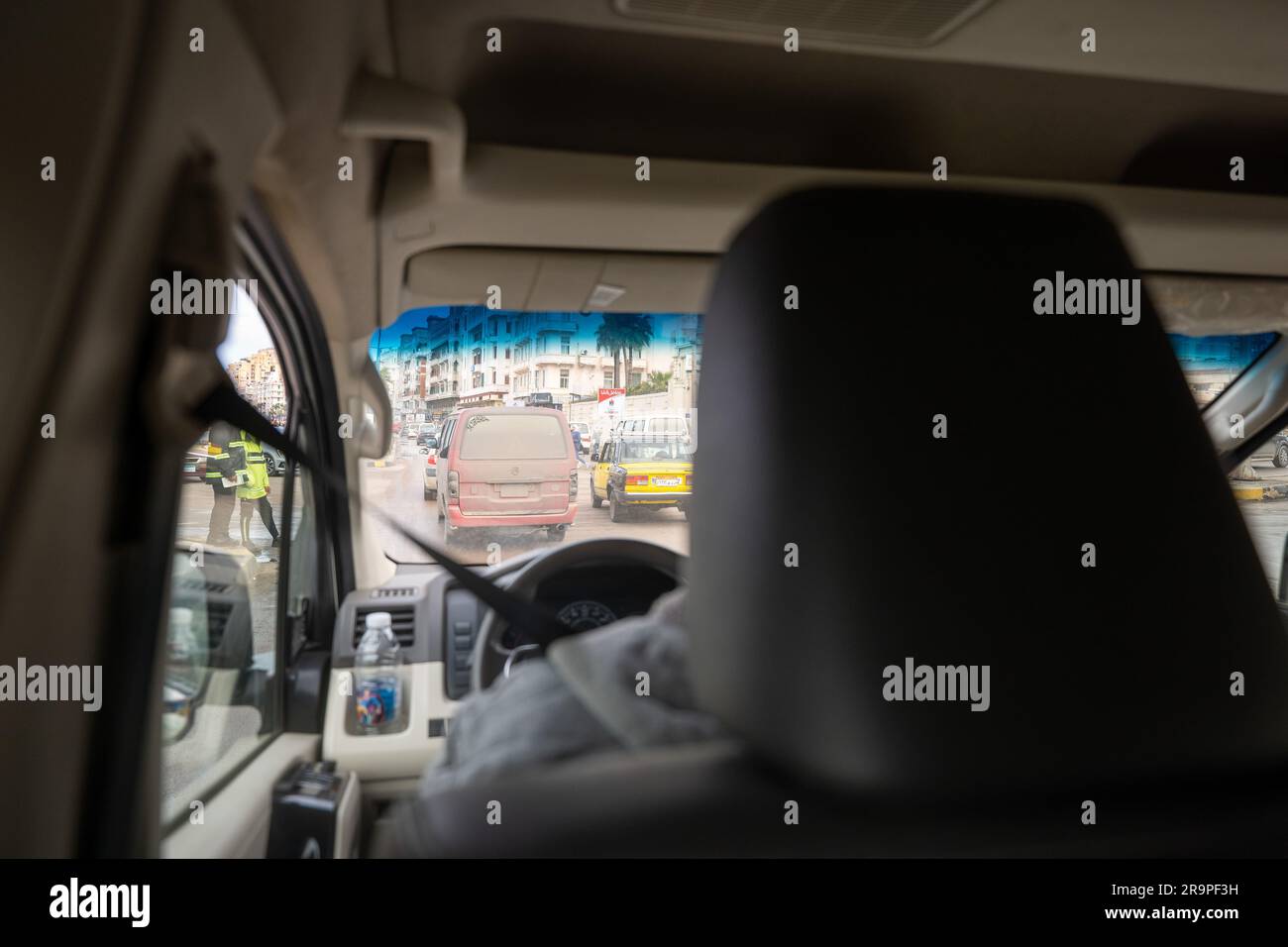 Driving in Traffic in Egypt Stock Photo - Alamy