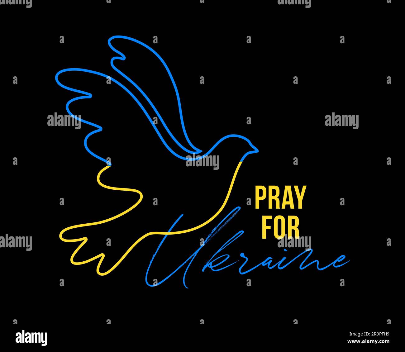 Vector illustration of Blue and Yellow flying bird dove as a symbol of ...