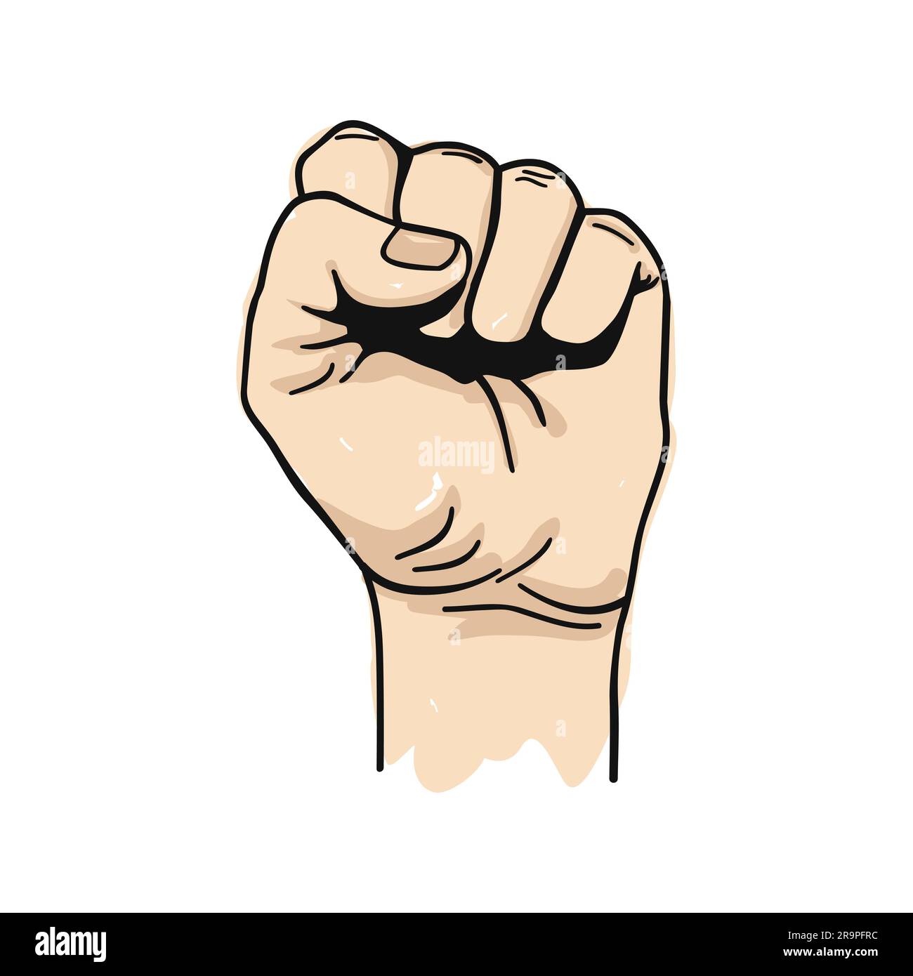 Vector illustration of clenched fist held high in protest Stock Vector ...