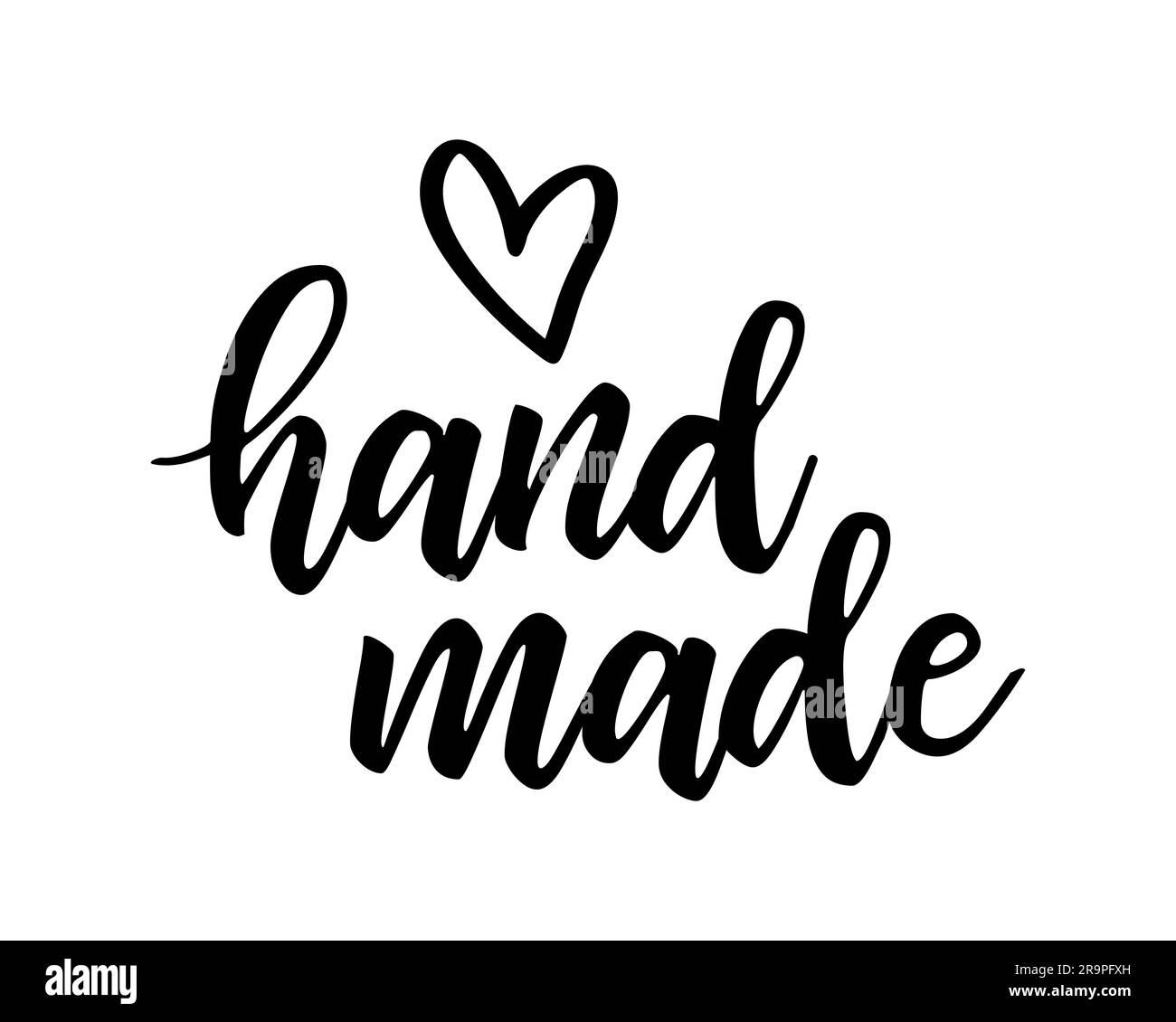 Vector calligraphy illustration with Handmade lettering with heart ...