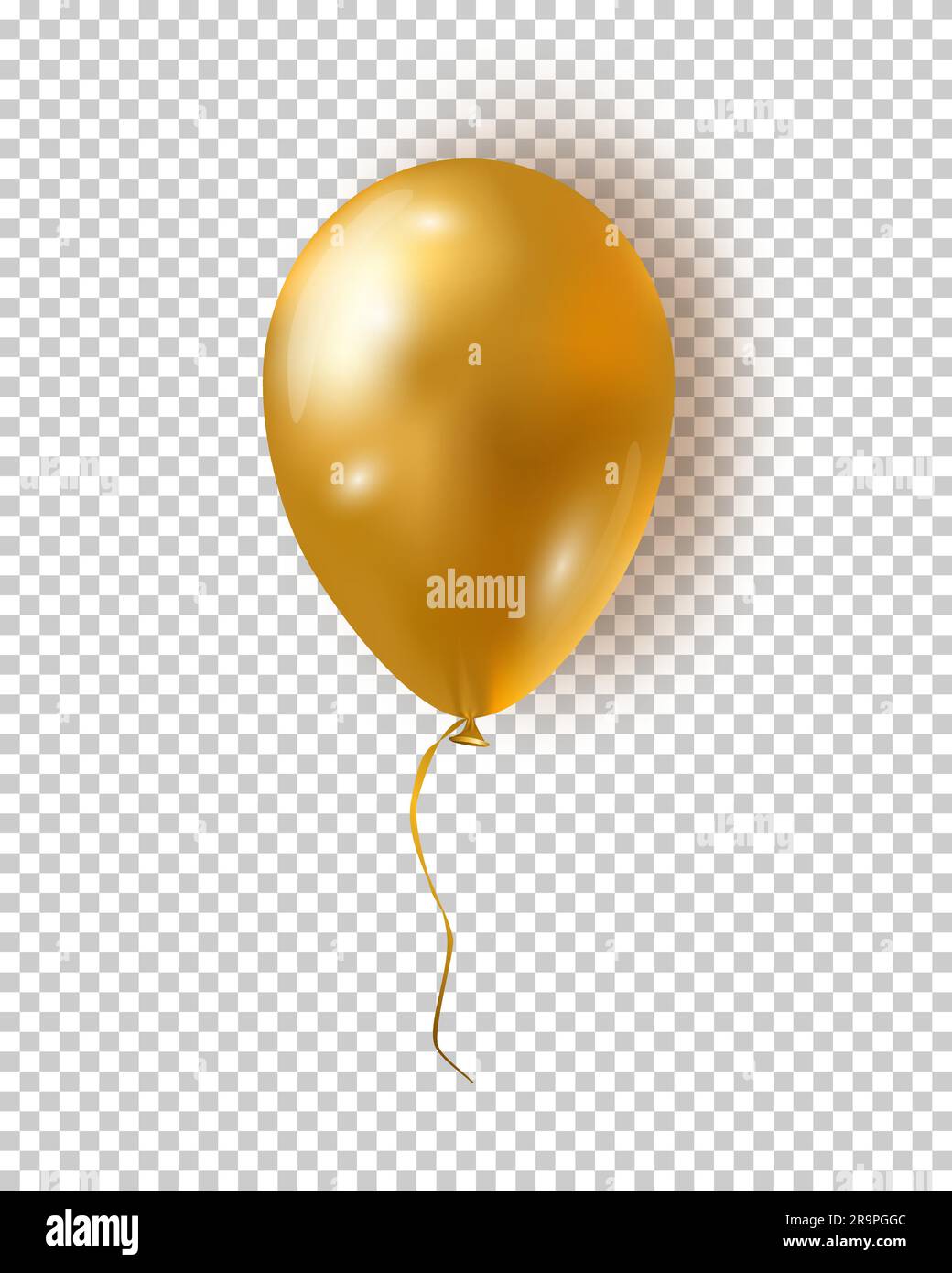 Vector glossy golden balloon. Realistic air 3d balloon isolated on ...