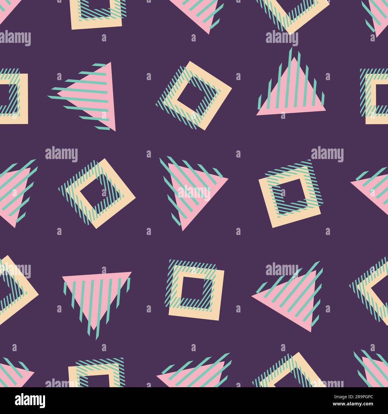 Vector seamless retro comic memphis pattern with geometric elements ...