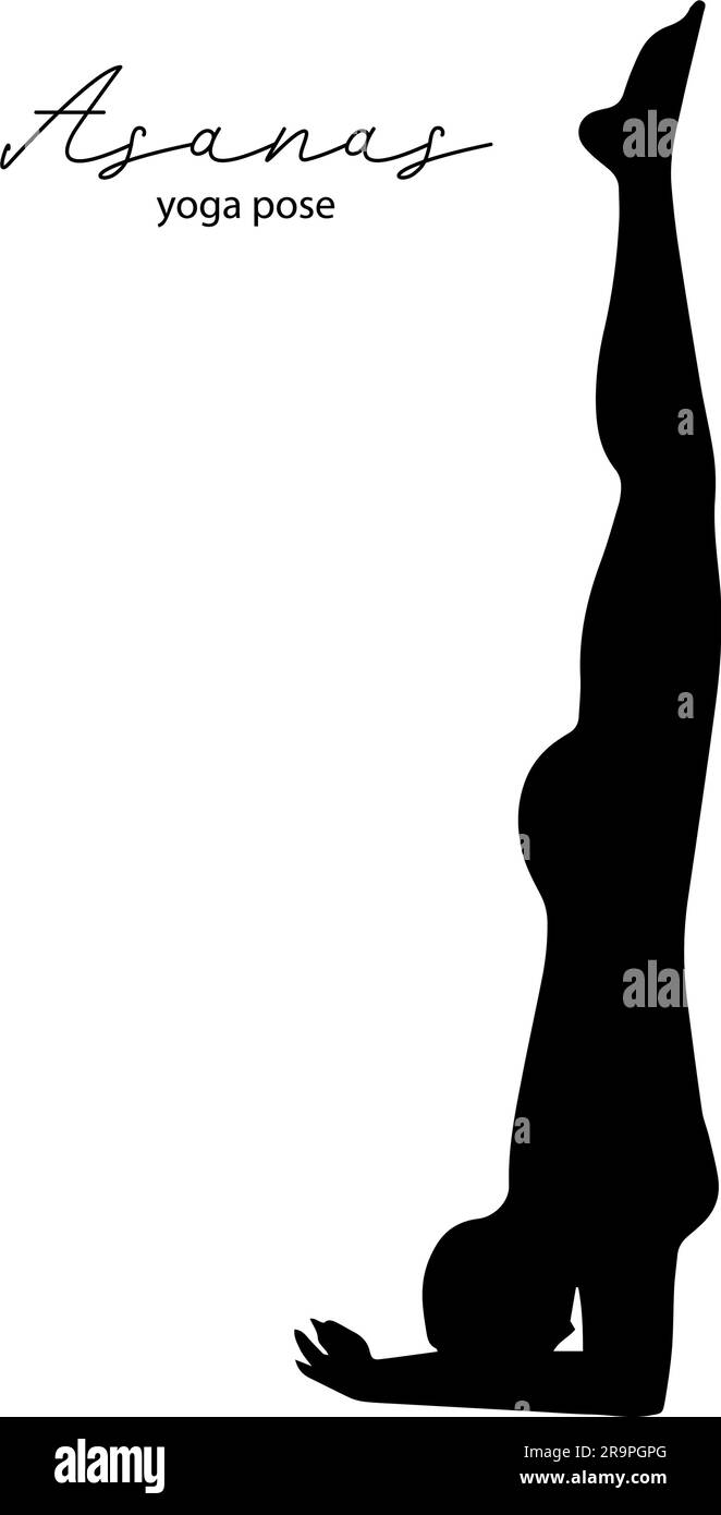 Yoga Pose - asanas - Black Icon Isolated on White Background Stock ...