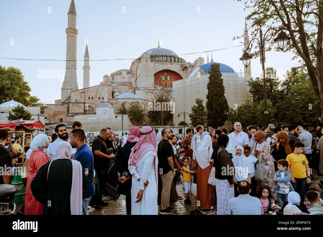 Istanbul, Turkey. 28th June, 2023. A group of people seen in front of ...