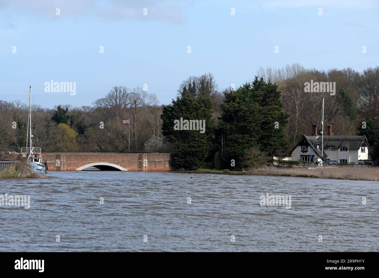 Spring high tide river Deben Melton Suffolk Stock Photo - Alamy