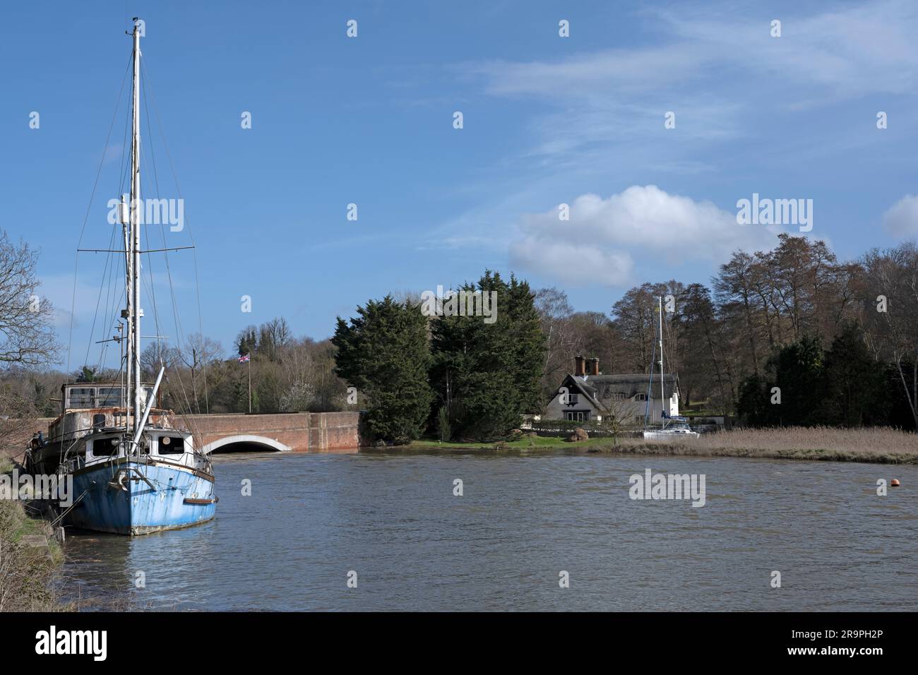 Spring high tide river Deben Melton Suffolk Stock Photo - Alamy