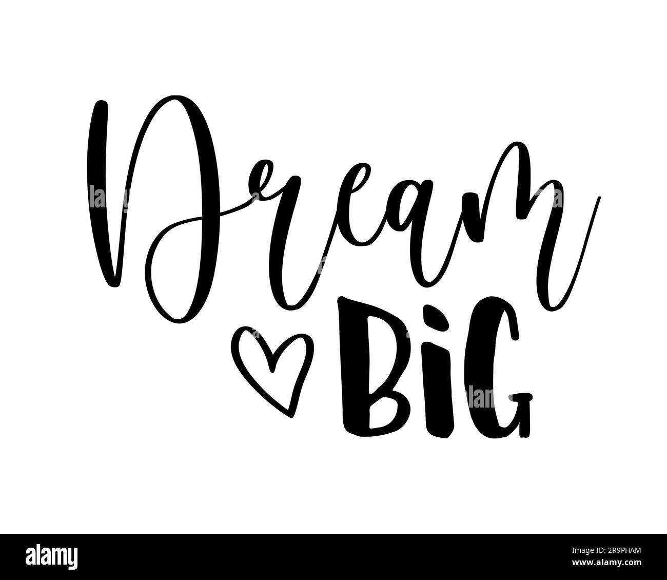 Vector trendy handwritten brush lettering Dream Big. Modern calligraphy ...