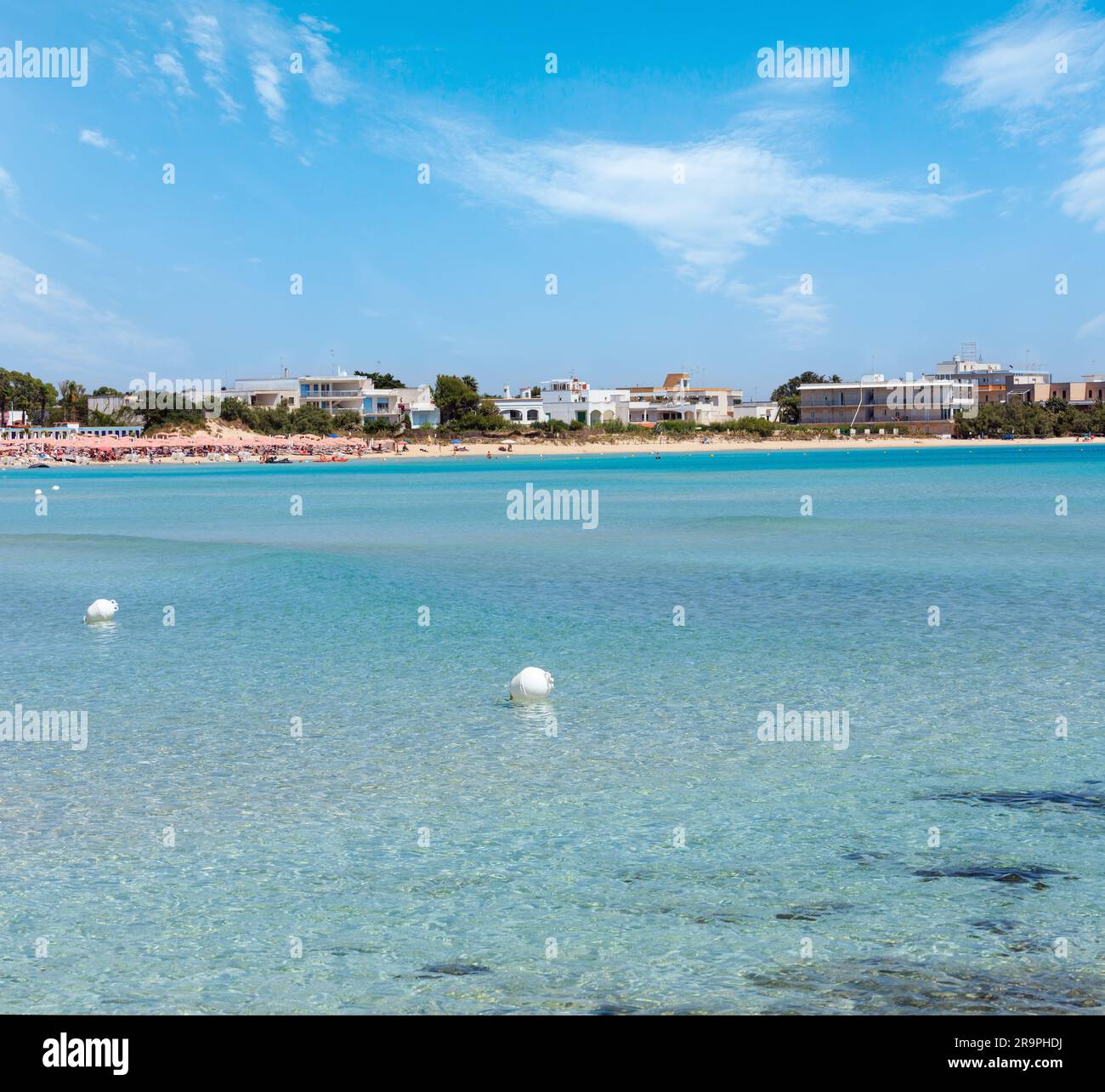 Picturesque Torre Chianca beach white sandy on Salento Ionian sea coast ...